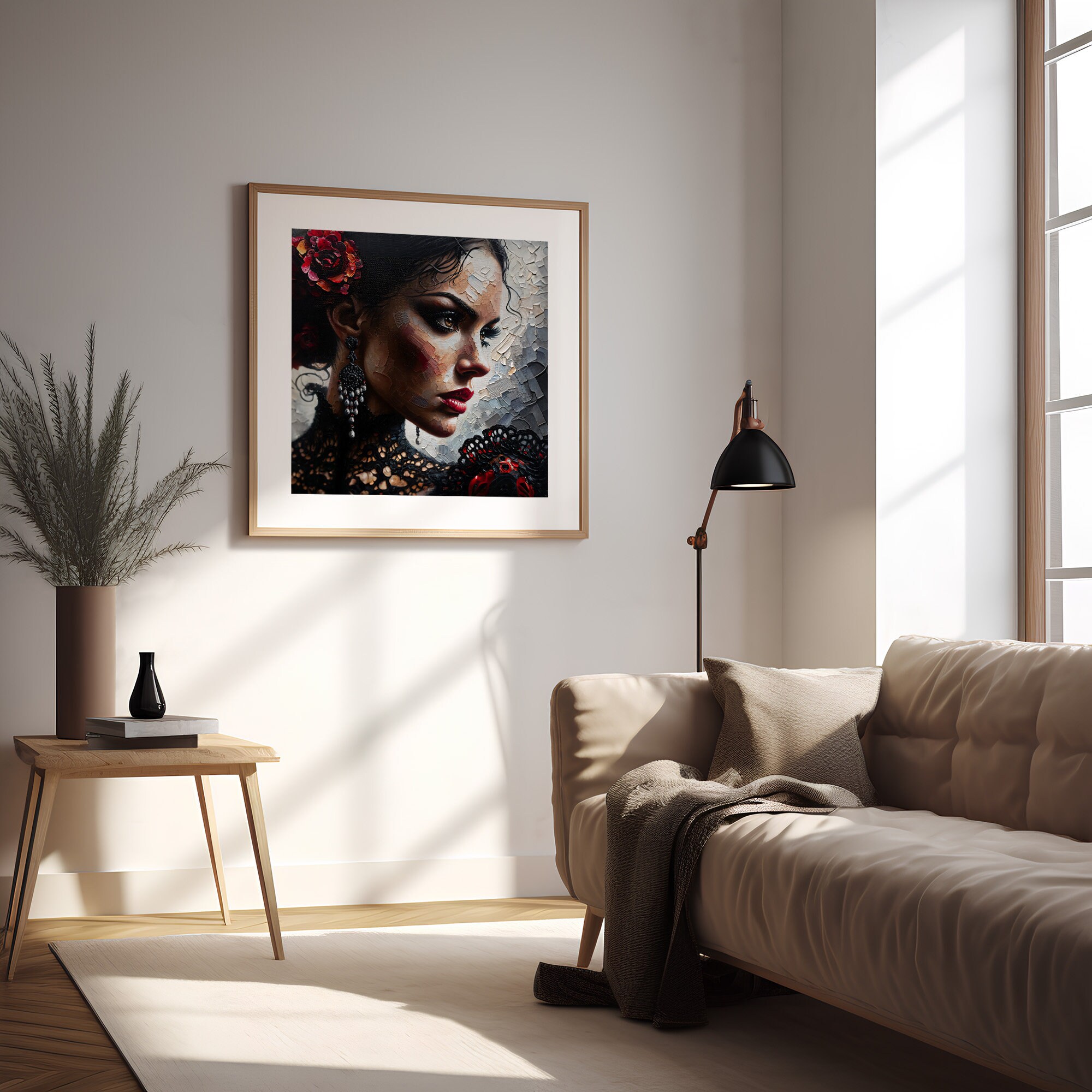 Unframed Original Flamenco Dancer Print Flamenco Dancer Impasto Oil ...