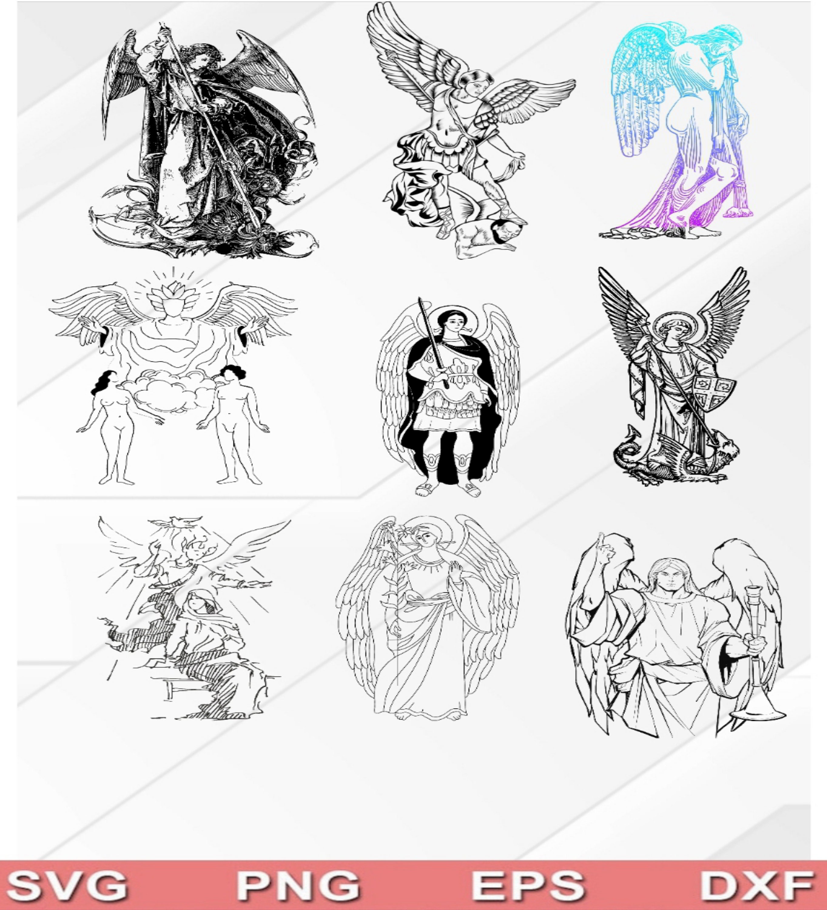 Archangel Bundle SVG PDF & PNG Angel Svg Archangel Svg - Etsy UK