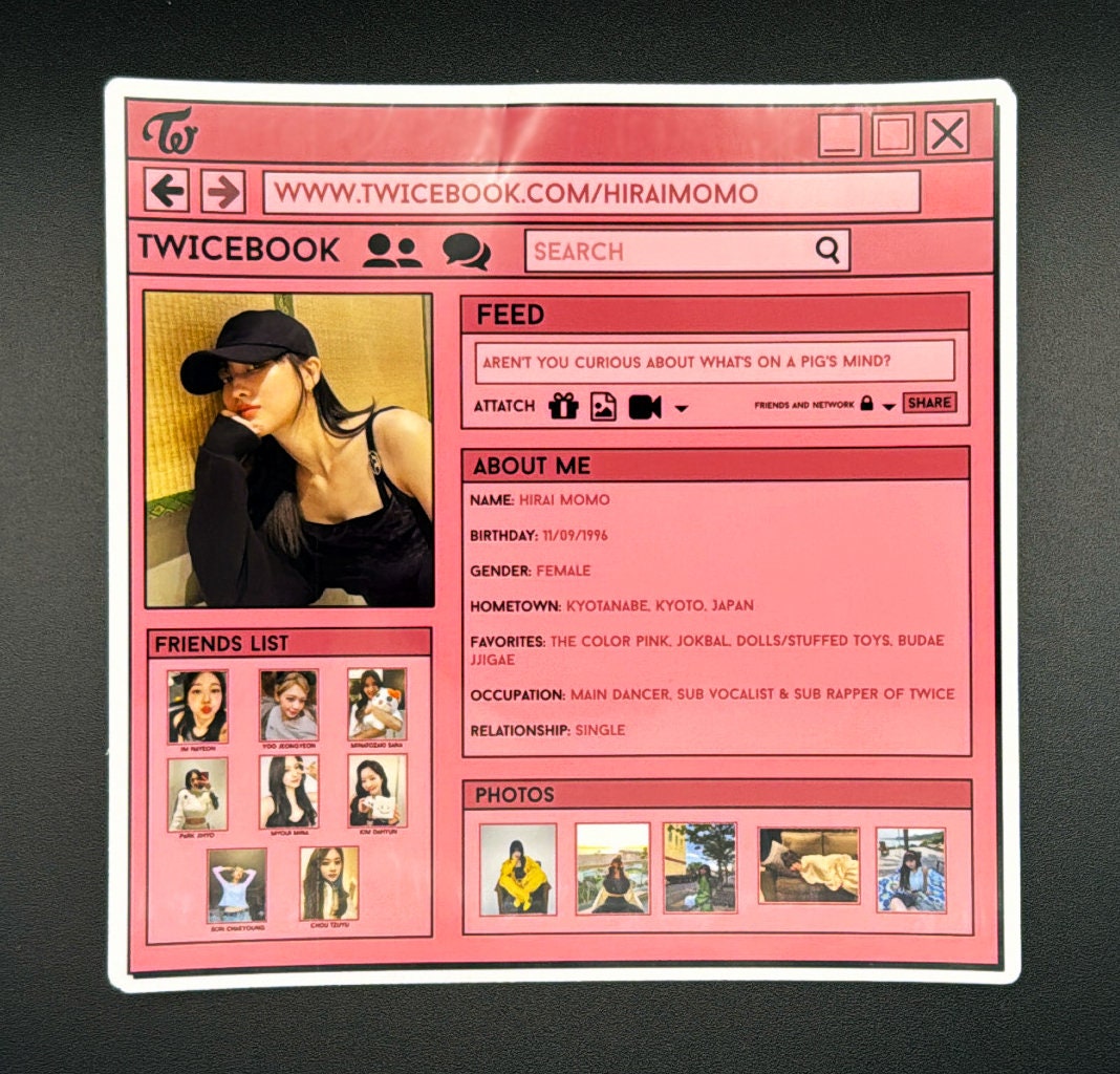 Twicebook Stickers Twice Twice Sticker Kpop Sticker Retro Merch Fanmade ...