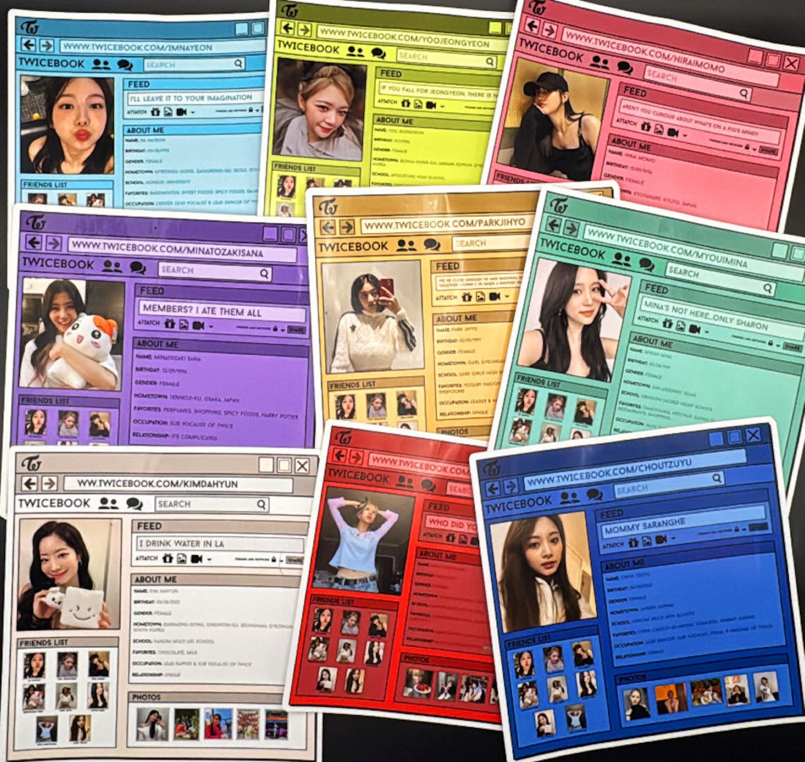 Twicebook Stickers Twice Twice Sticker Kpop Sticker Retro Merch Fanmade ...