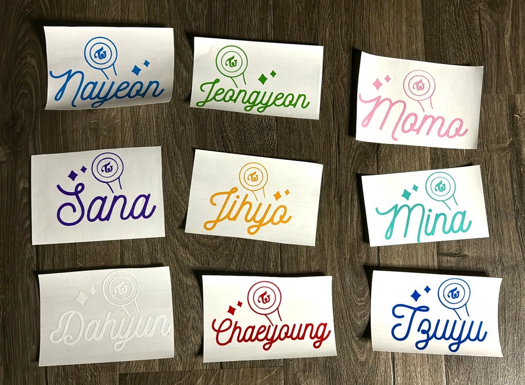 TWICE Vinyl Name Decals | Twice | Decals | Kpop Decals | Twice Decals ...