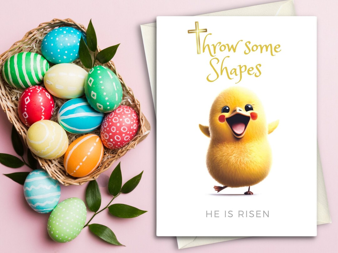 Dancing Cute Chick Easter Card, Cute Chick, He is Risen Easter Card ...