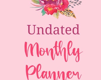 Digital Monthly Planner Printable - Etsy
