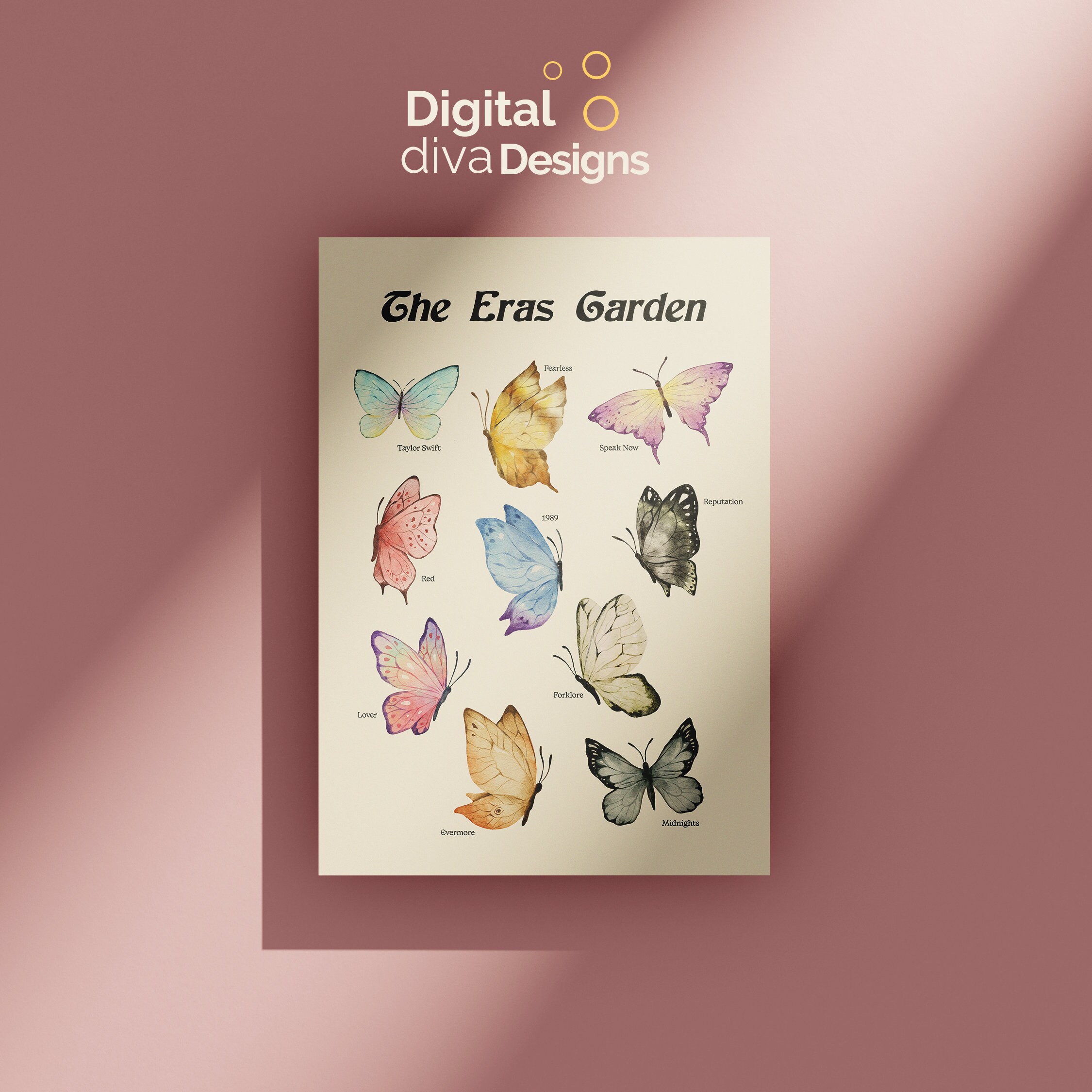 The Eras Garden Butterfly Print Taylor Swift Room Decor, Taylor Swift ...