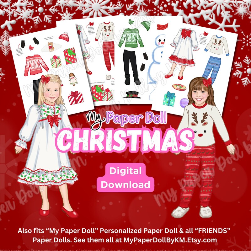 Christmas Paper Doll - Etsy