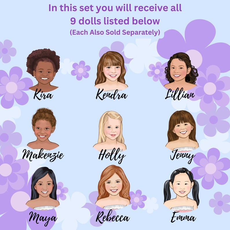 Printable friends Paper Dolls Complete Set of 9 DIY Digital Download ...