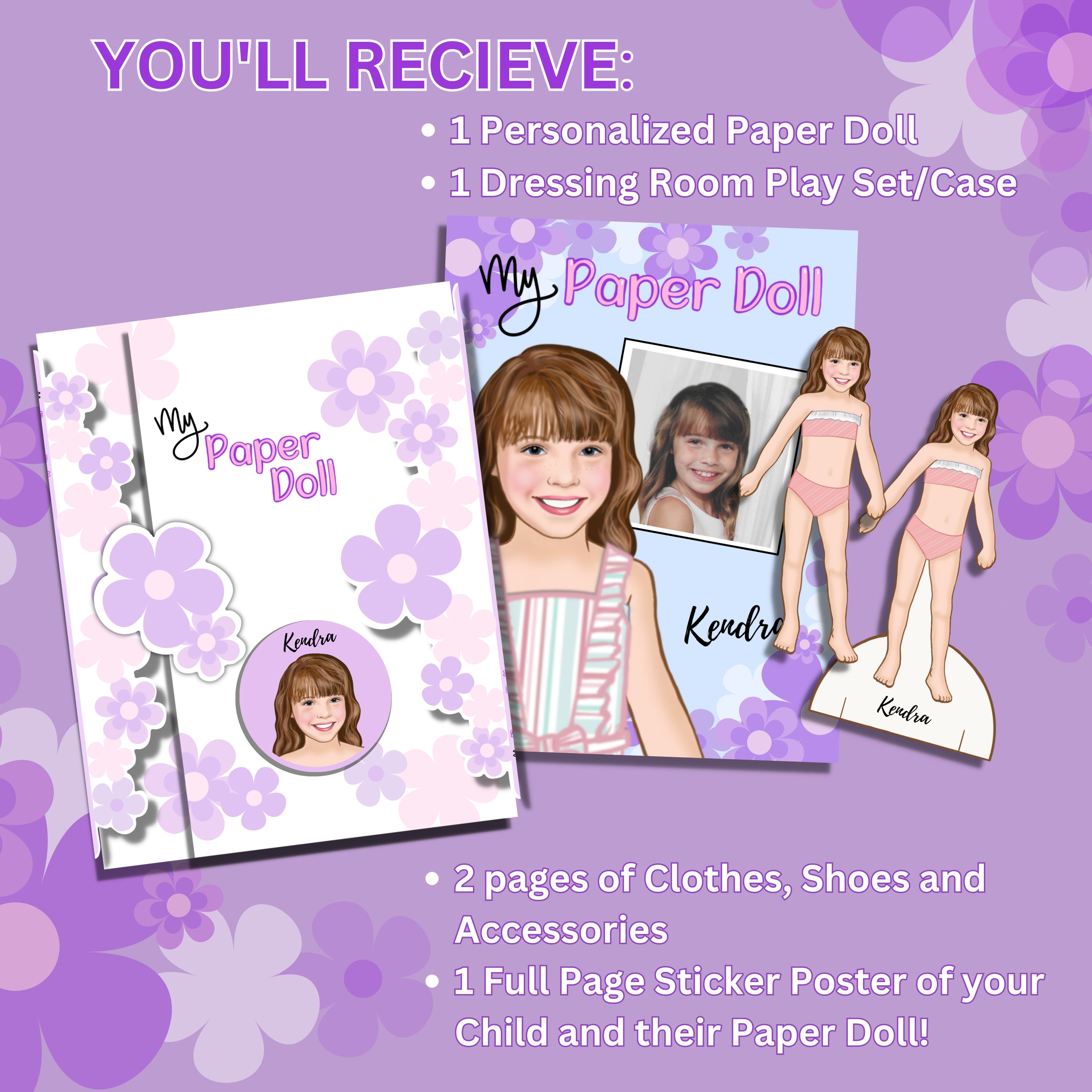 Personalized Paper Doll and Dressing Room Playset Fully Assembled Busy ...