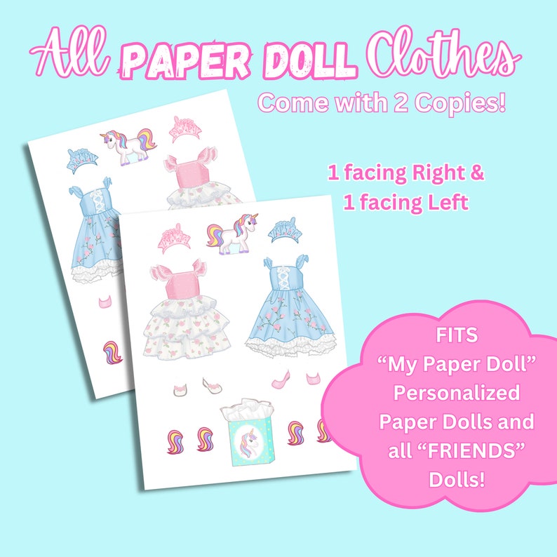 Printable Birthday Clothes & 2 friends Paper Dolls Fits my Paper Doll ...