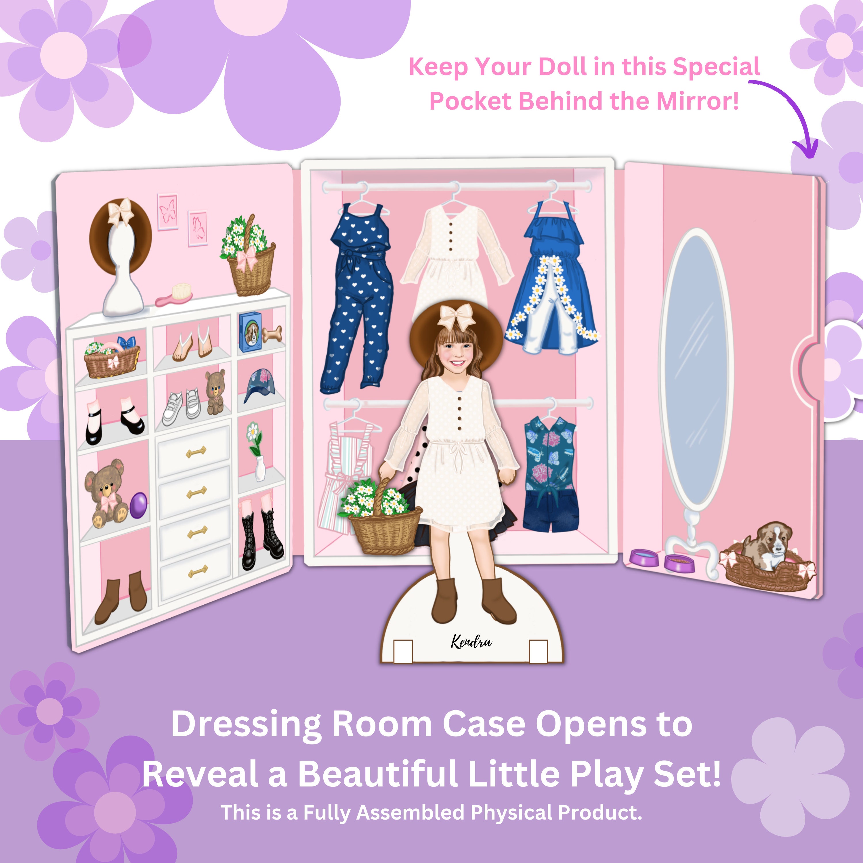 Personalized Paper Doll and Dressing Room Playset Fully Assembled Busy ...