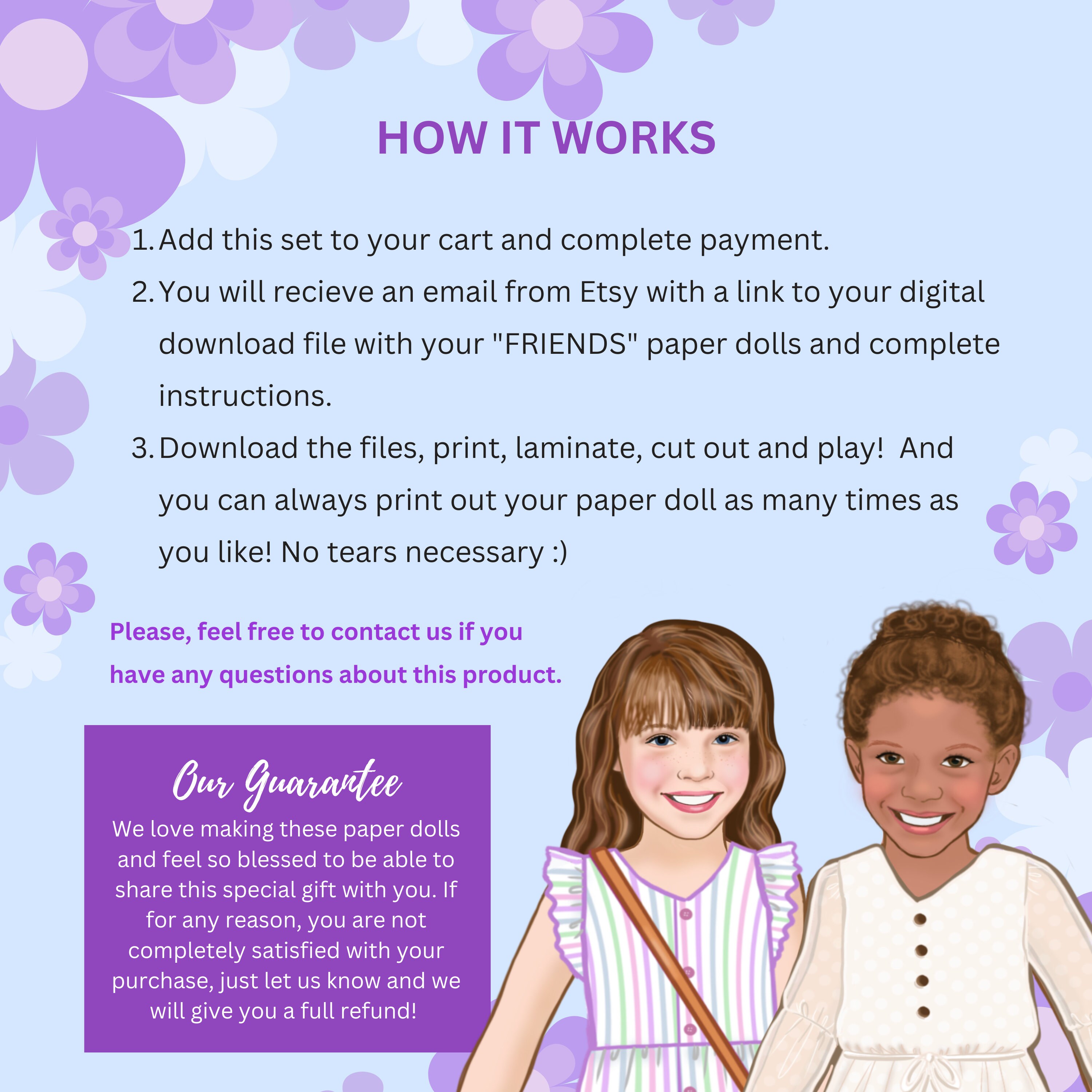 Printable friends Paper Dolls Complete Set of 9 DIY Digital Download ...