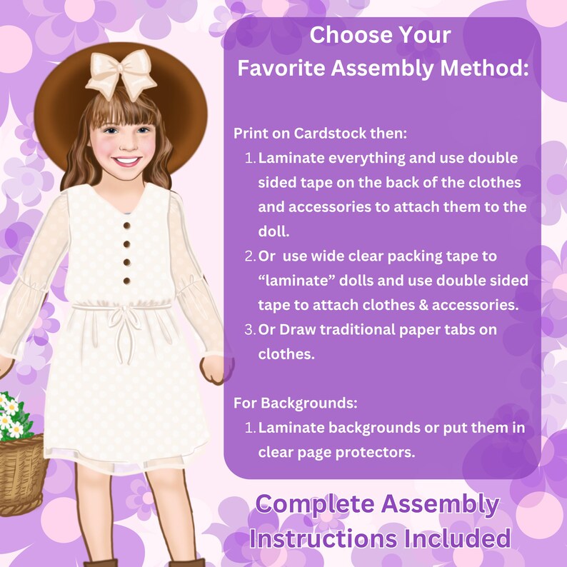 Printable Personalized Paper Doll | Digital Download | 6 Adorable ...