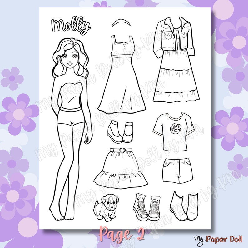 Printable Molly Paper Doll | Anime Coloring Page (digital Download) - Etsy