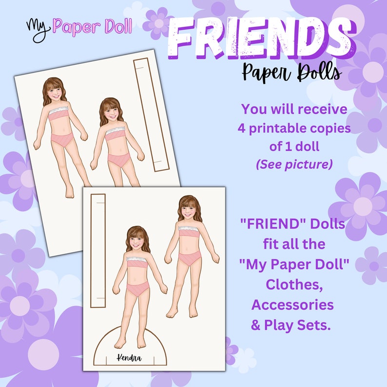 Add-on | Printable "kendra" FRIENDS Paper Doll | DIY Digital Download File | Fits All "my Paper ...