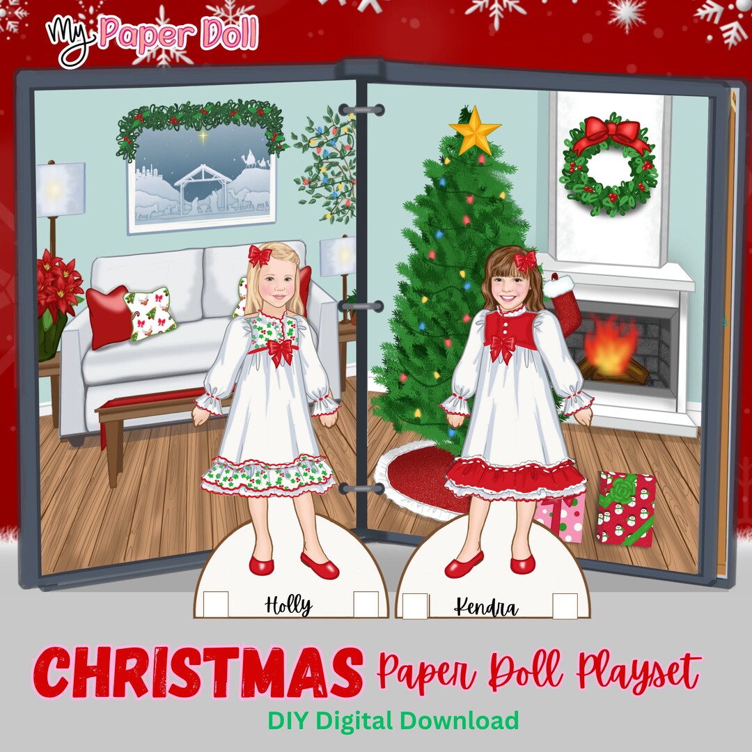 Printable Christmas Playset holly & Kendra Paper - Etsy