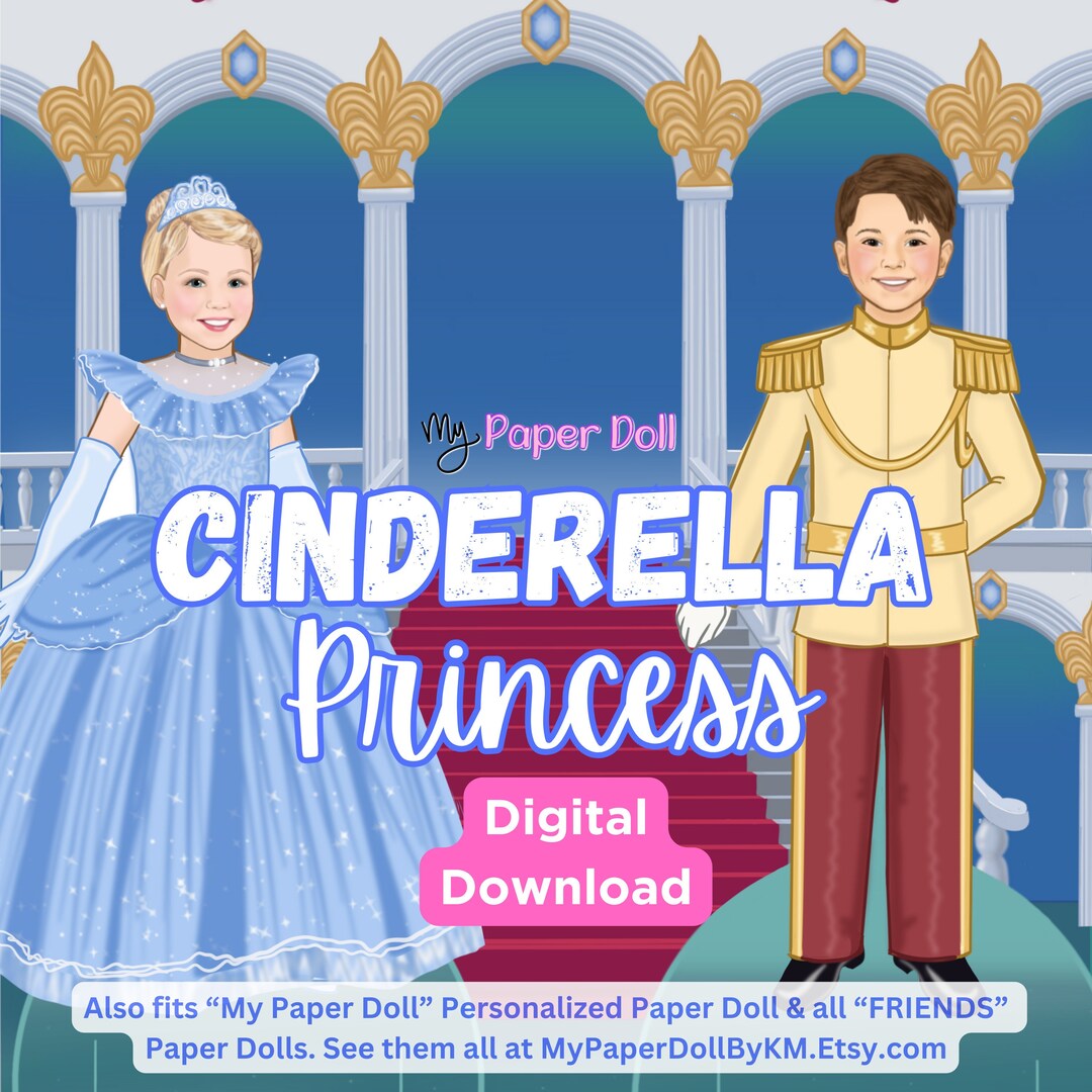 Printable Cinderella Paper Dolls Also Fits my Paper Doll Personalized ...