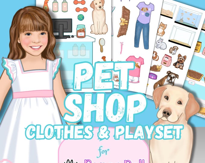 Printable Paper Doll PET SHOP Play Set- Pdf Instant Download- Puppy ...