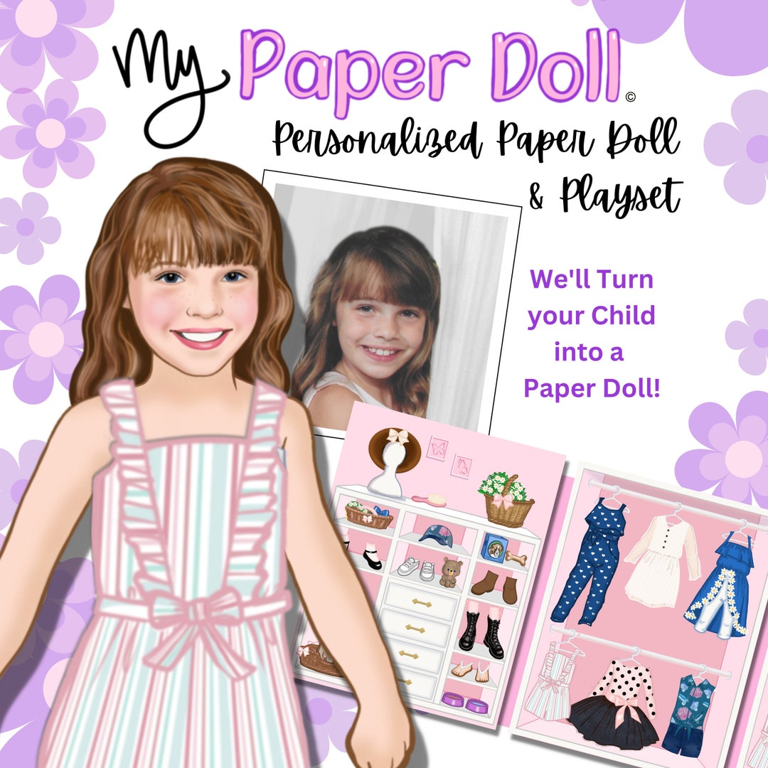 Personalized Paper Doll and Dressing Room Playset Fully Assembled Busy ...