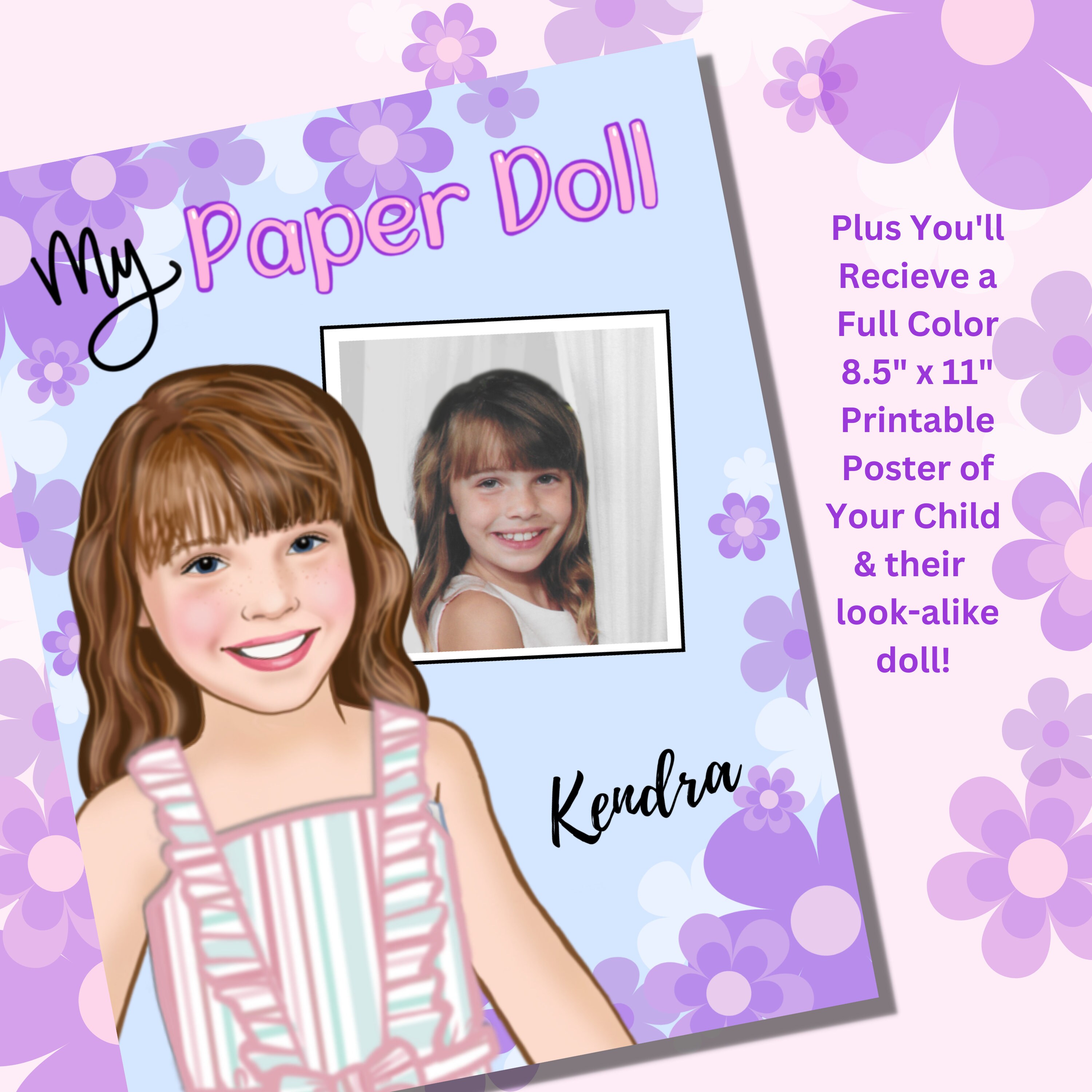 Printable Personalized Paper Doll | Digital Download | 6 Adorable ...