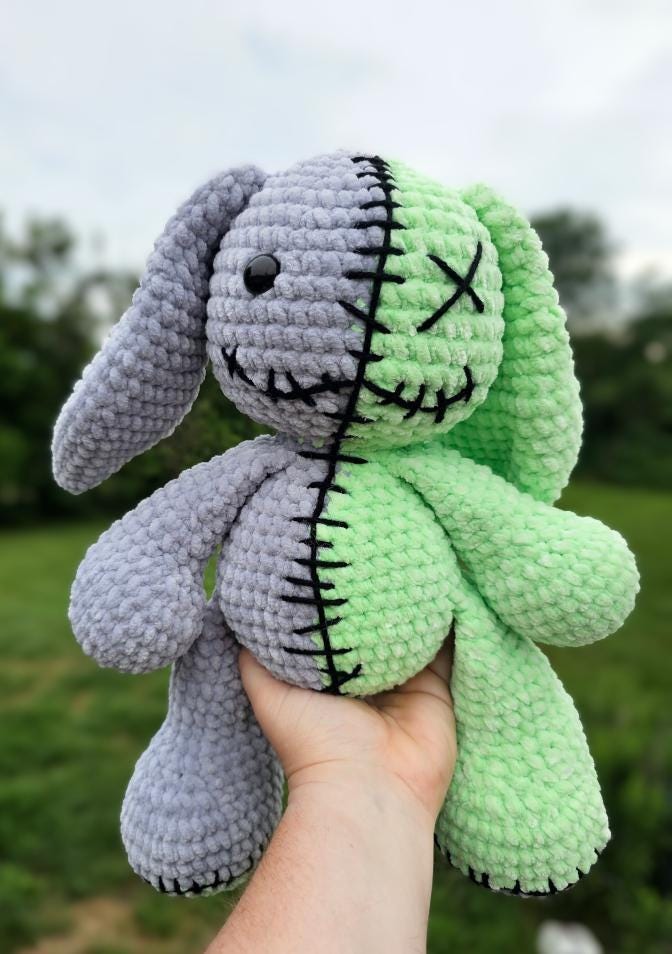 Zombie Bunny Crochet Pattern | Digital PDF | Amigurumi Plushie by ...