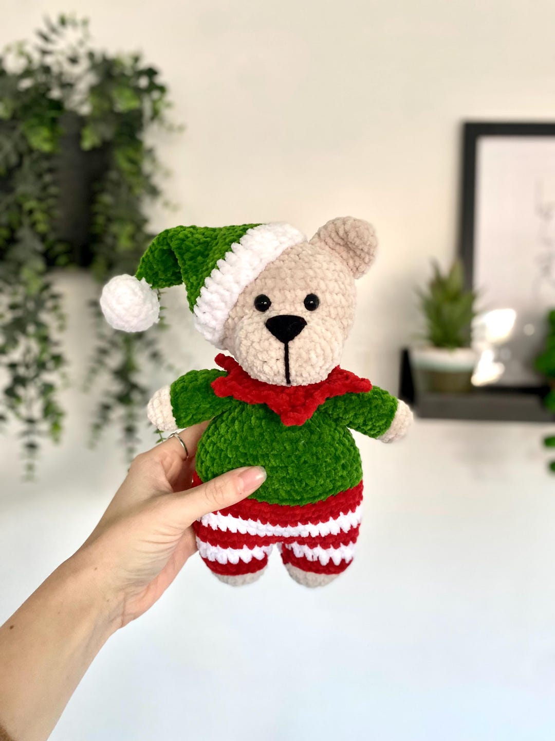 Crochet Elf Bear Pattern: Easy Christmas Plush (PDF Pattern) - Etsy