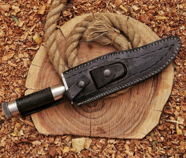 Custom Handmade Forged Steel Bowie Knife, Commando Knife Hallow Handle ...