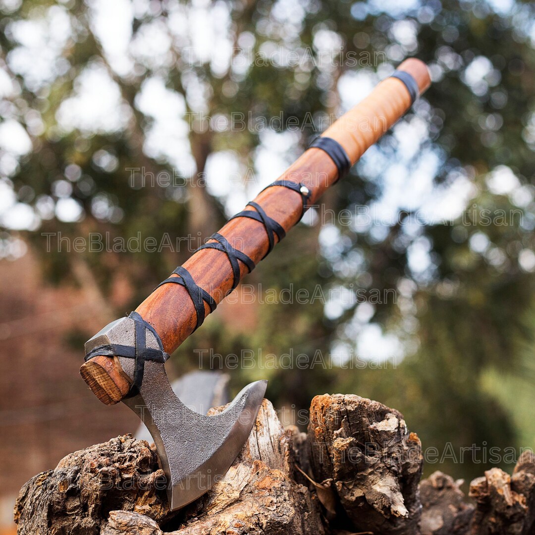 Ragnar Viking Axe Larp Axe Hand Forged Axe Father's Day Gift Camping ...