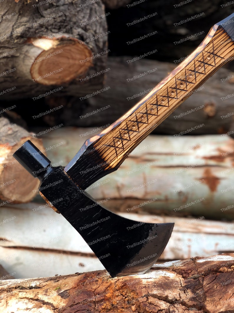 Viking Forged Axe - RAGNAR, Viking Axe, Personalised Hatchet, Viking ...