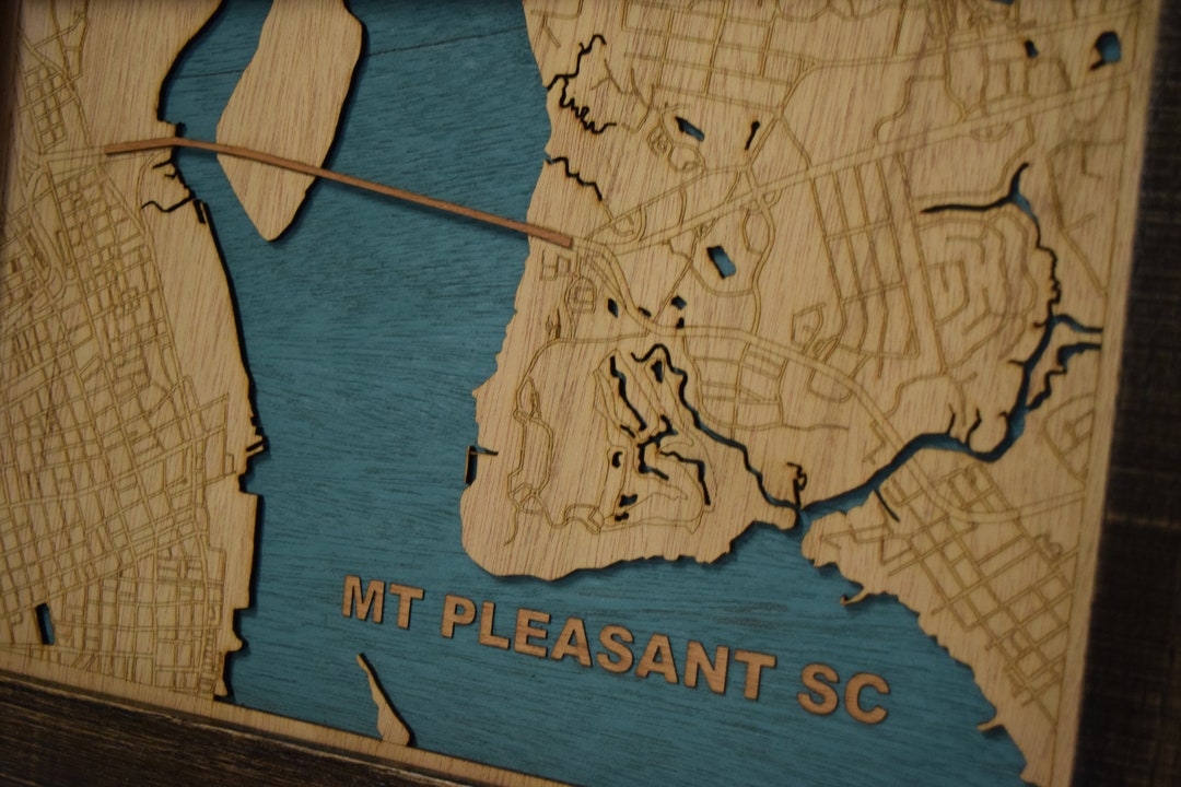 Mt. Pleasant SC: Layered Map - Etsy