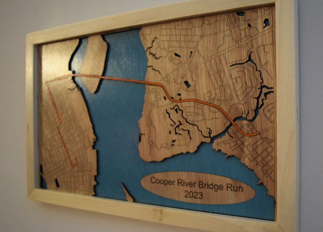 Cooper River Bridge Run Race Map customizable - Etsy