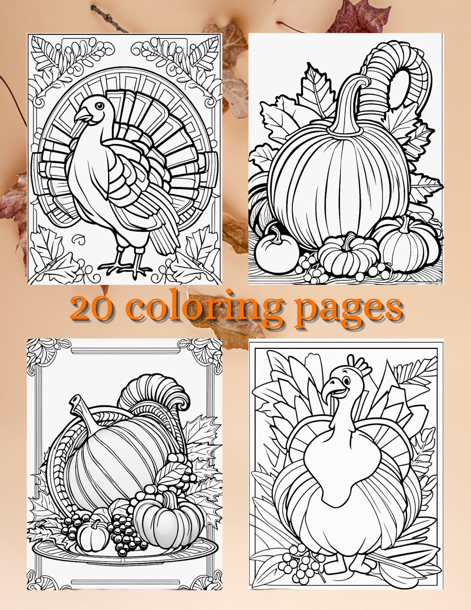 Autumn Coloring Pages PDF Instant Downloads Fall Coloring - Etsy