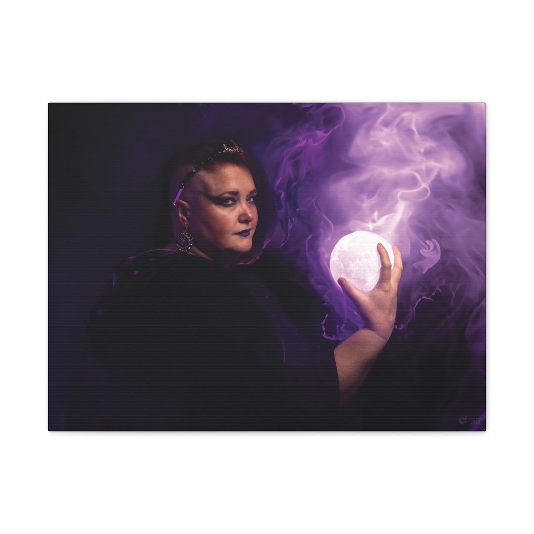Witch of the Violet Moon, Witch Portrait Art, Canvas Wall Hanging ...
