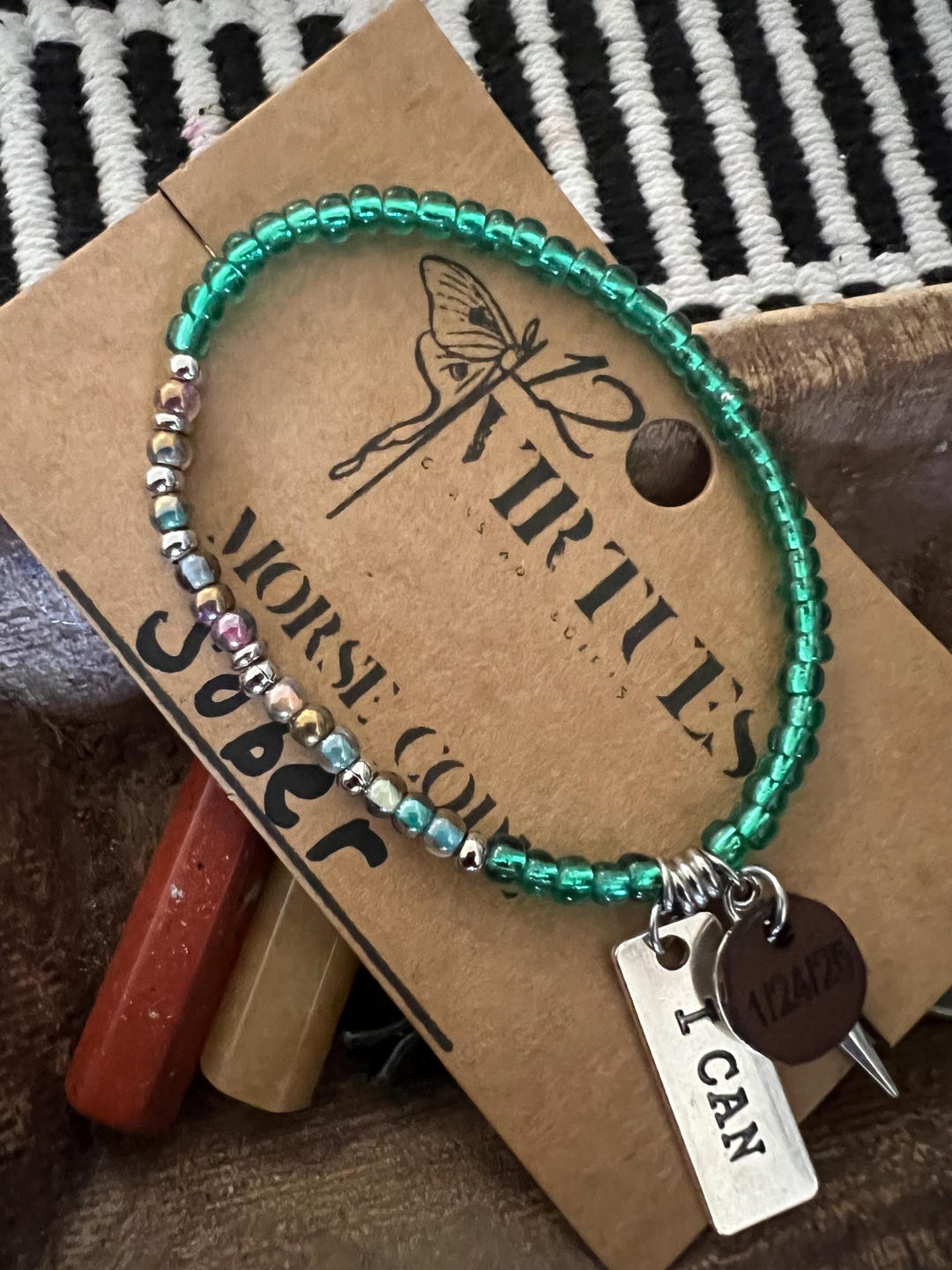 SOBER Sobriety Morse Code Milestone Bracelet With Tag for Date and I ...