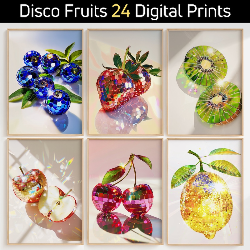Disco Ball Fruit Art - Etsy
