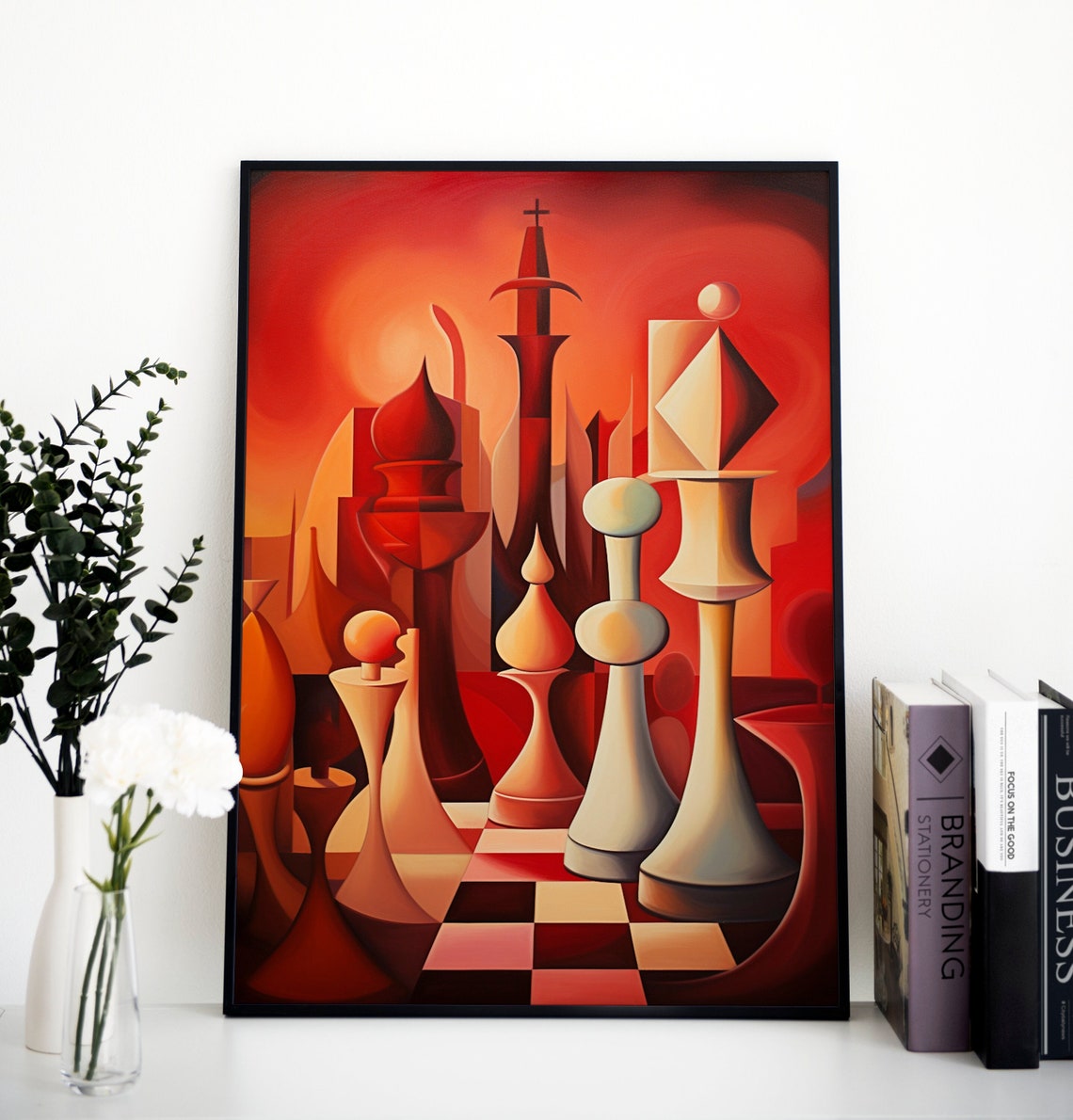 Abstract Chess Poster - Chess Printable Art - Chess Line Art - High ...
