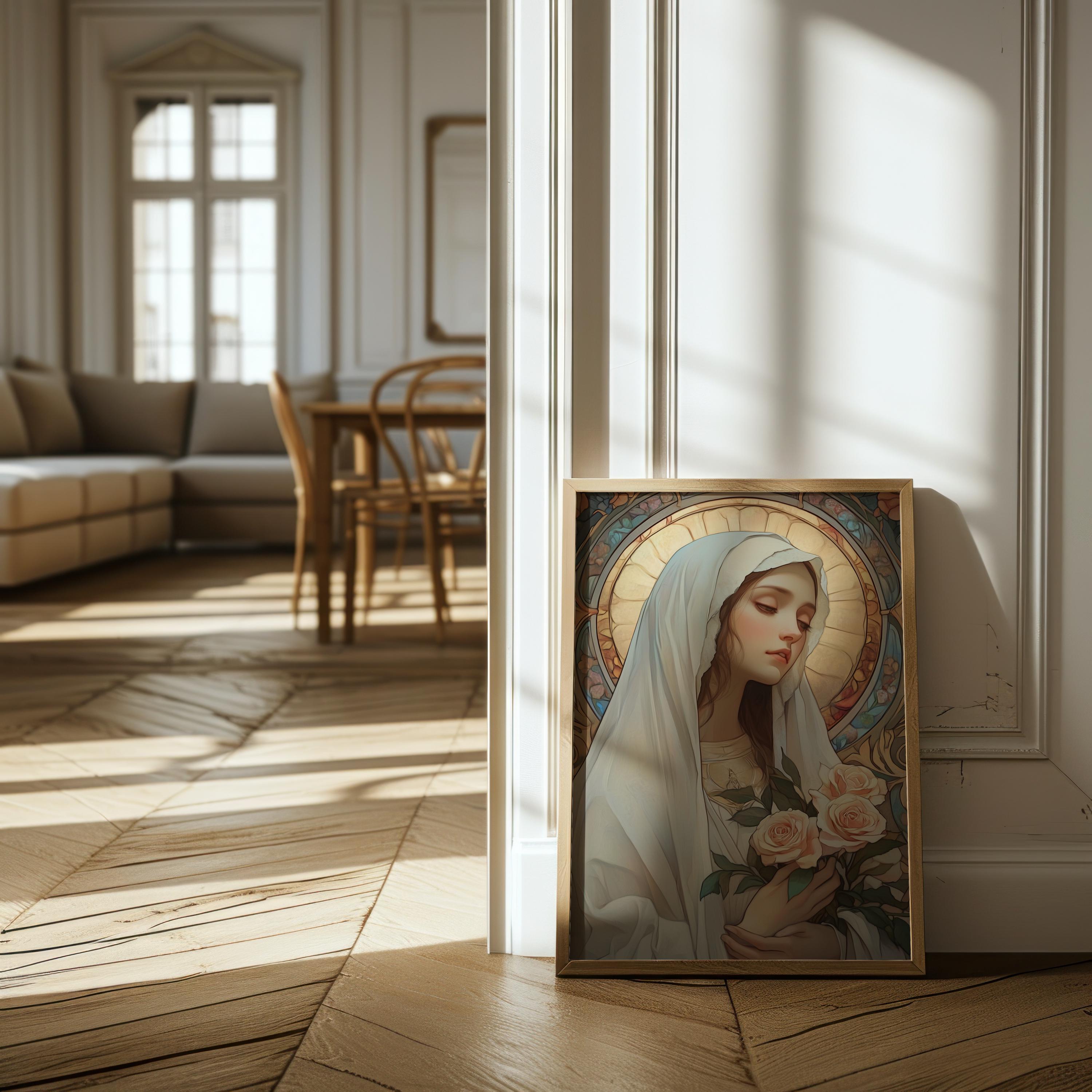 Mother Mary Printable | Modern Christian Art | Mother Mary Prints ...