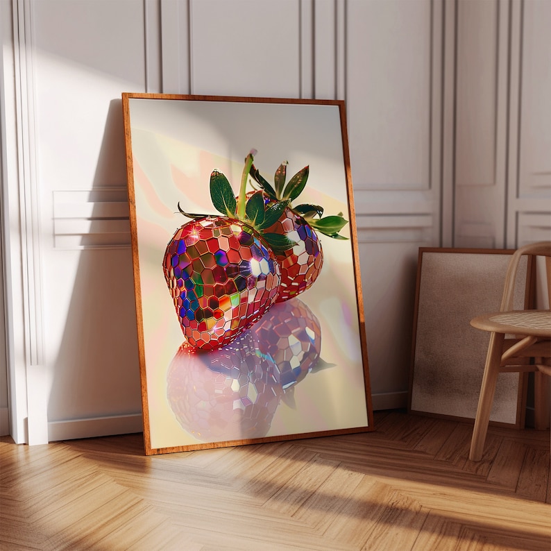 Disco Fruit Bundle, Glam Disco Ball Strawberry Fruit, Disco Strawberry ...