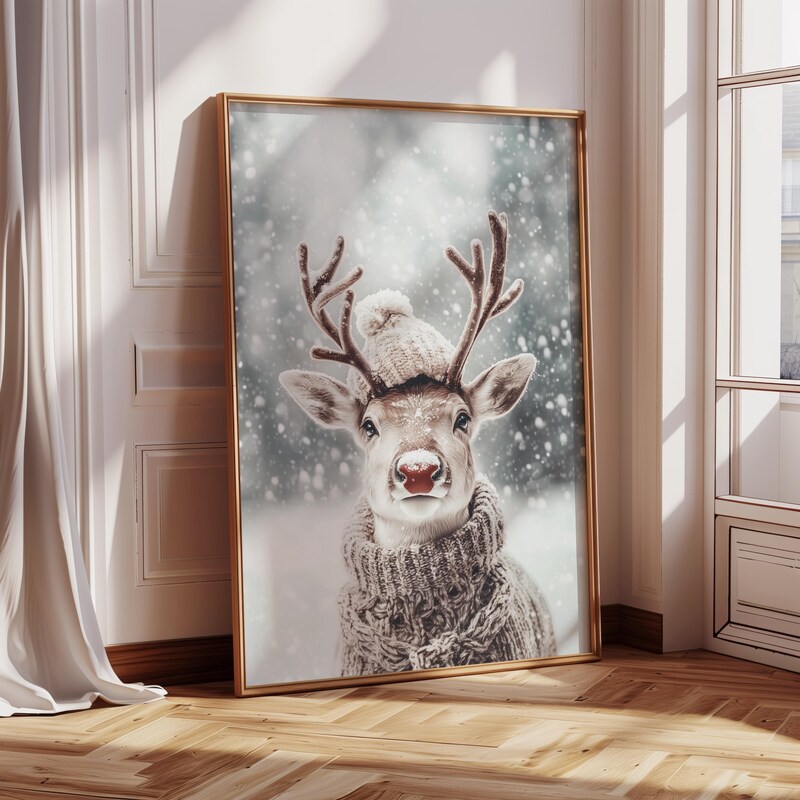 Reindeer Painting - Etsy