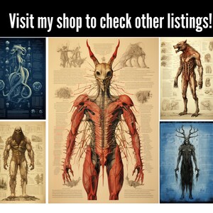 25 Cryptid Anatomy Posters | Digital Download | Loch Ness, Cthulhu ...