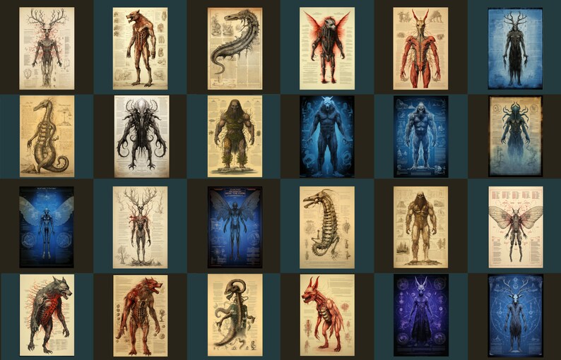 100 Cryptid BUNDLE, Cryptid Poster, Digital Download Loch Ness, Cthulhu ...