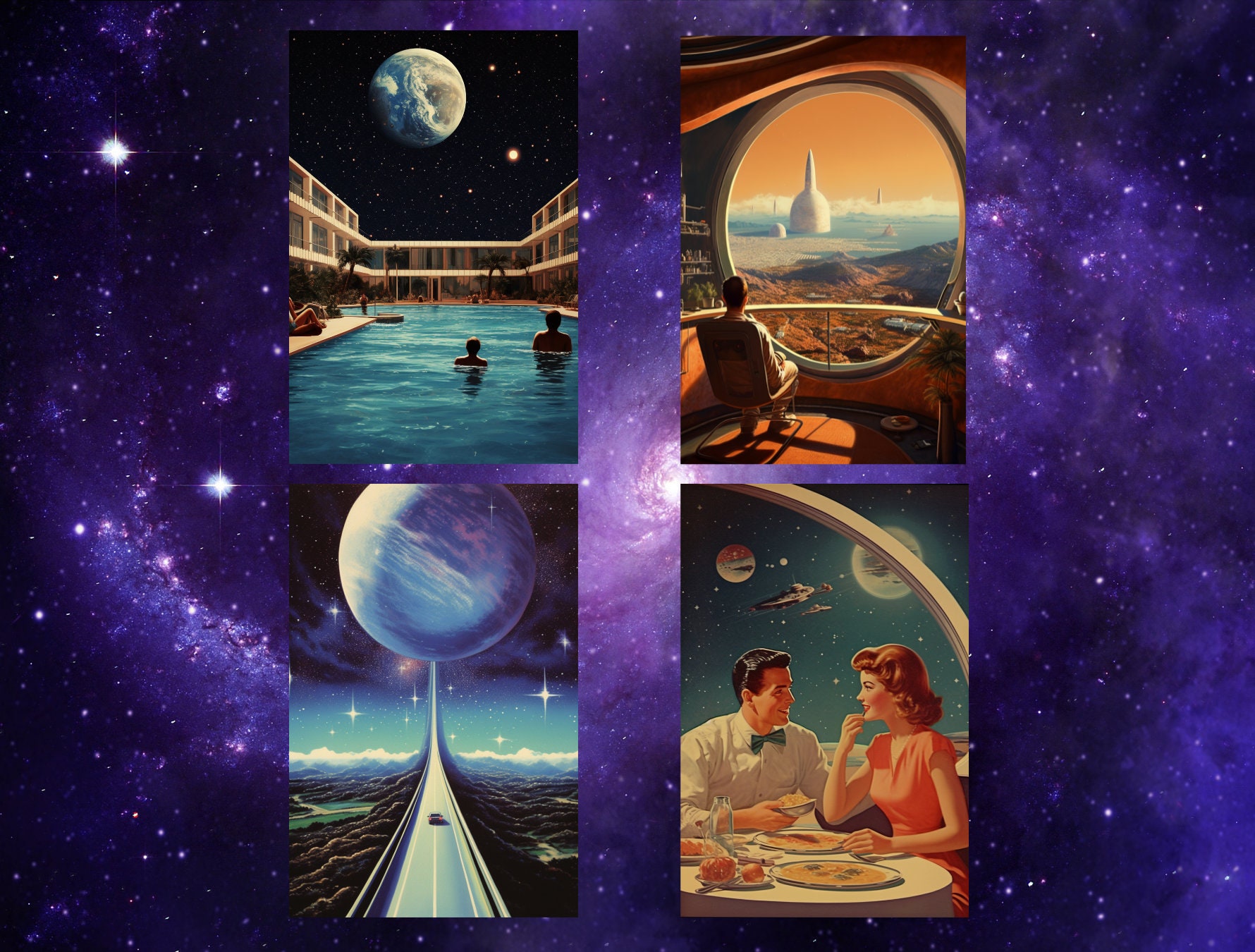 Retro Futurism Bundle Vintage Futurism Posters Set of 12 Sci-fi Art ...