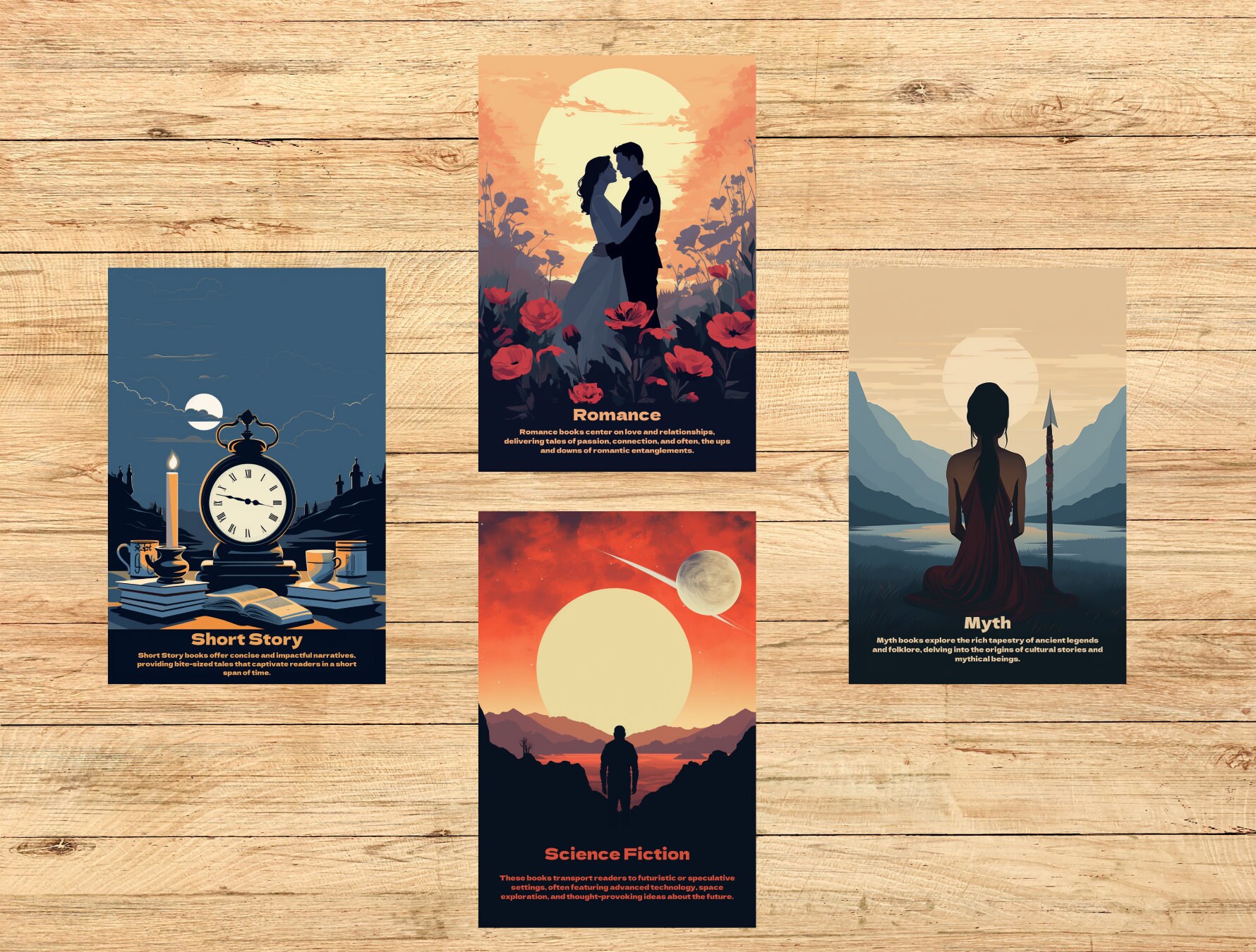 Book Genre Posters Set of 16 DIGITAL Downloads, Classroom Decor ...