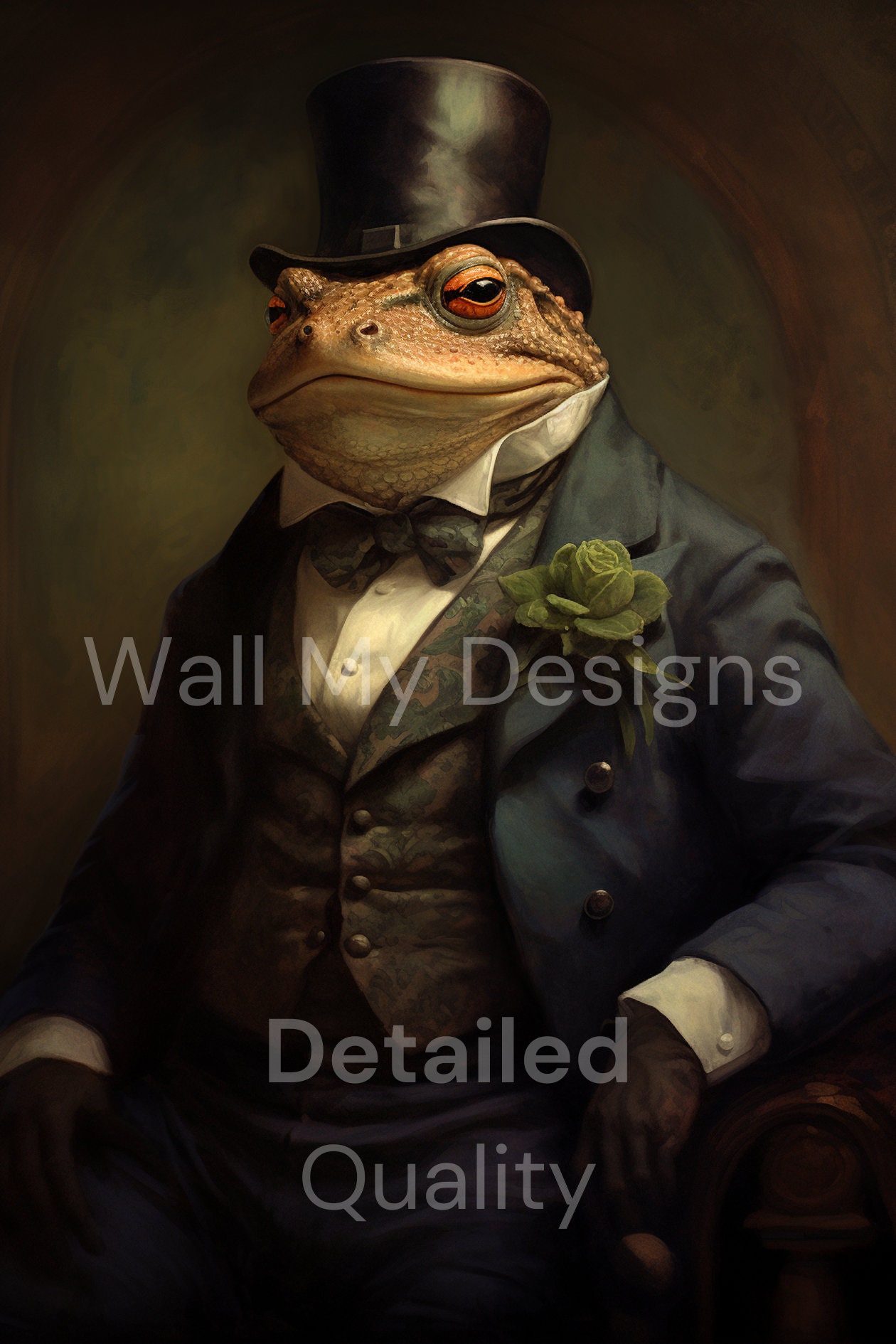 Toad Victorian Portret, Toad Portrait, Toad Print Set PNG, Animal Wall ...