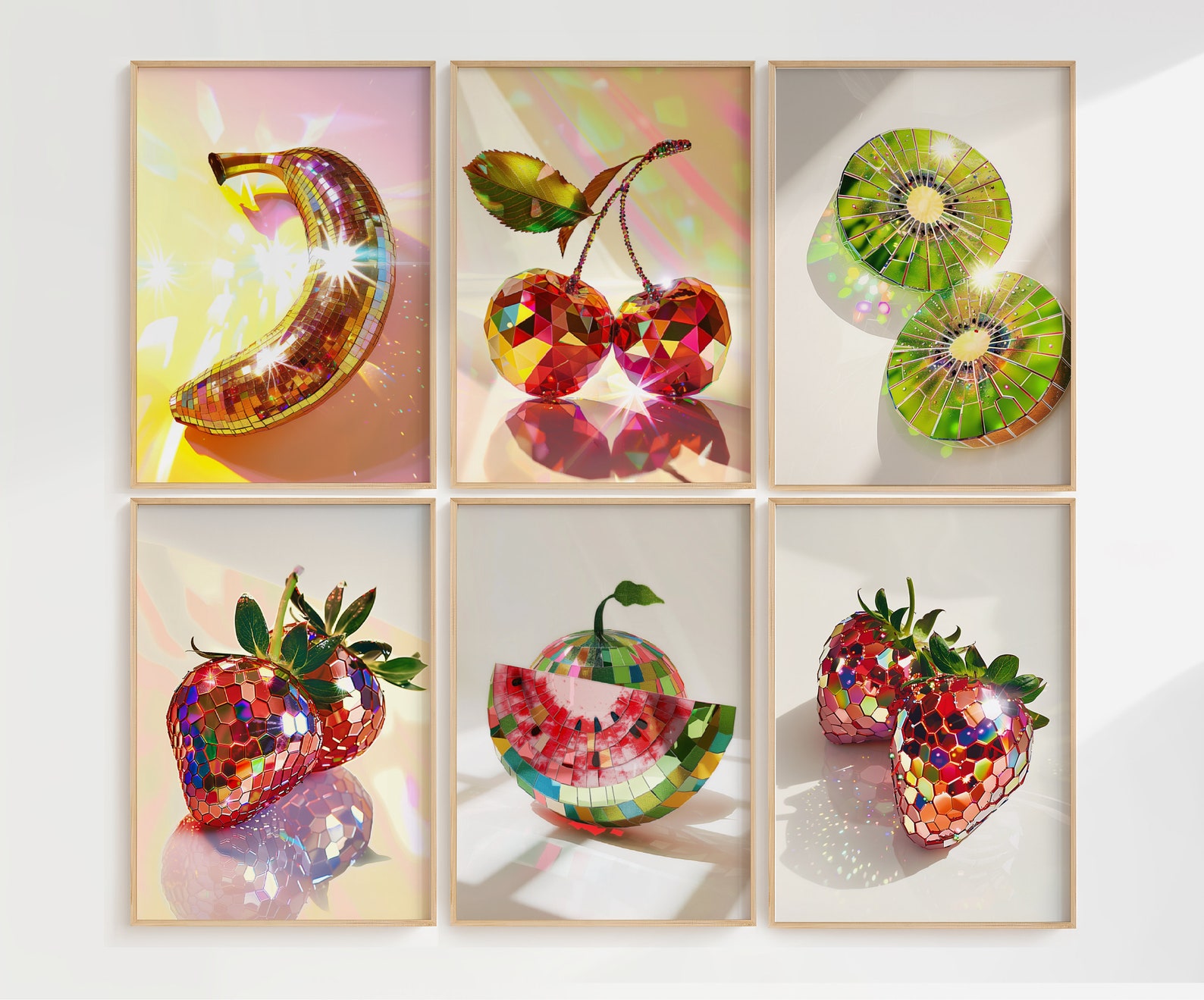 Disco Fruit Bundle, Glam Disco Ball Strawberry Fruit, Disco Strawberry ...