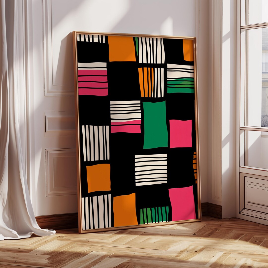 Checkerboard Poster Wall Art, Colorful Checker Pattern Art Prints ...