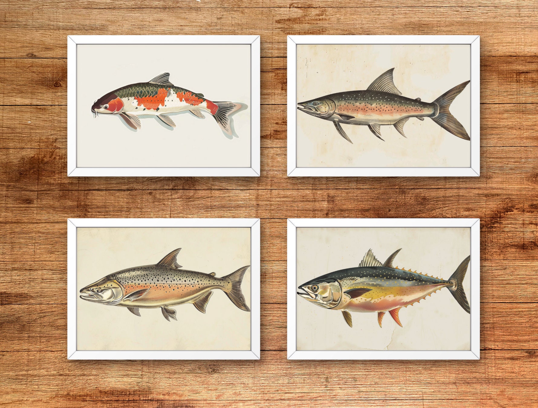 Fishing Prints Set of 25, Fly Fishing Gift, Angler Gallery Wall Art Set ...