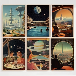 Retro Futurism Bundle | Vintage Futurism Posters Set of 25 | Sci-fi Art ...