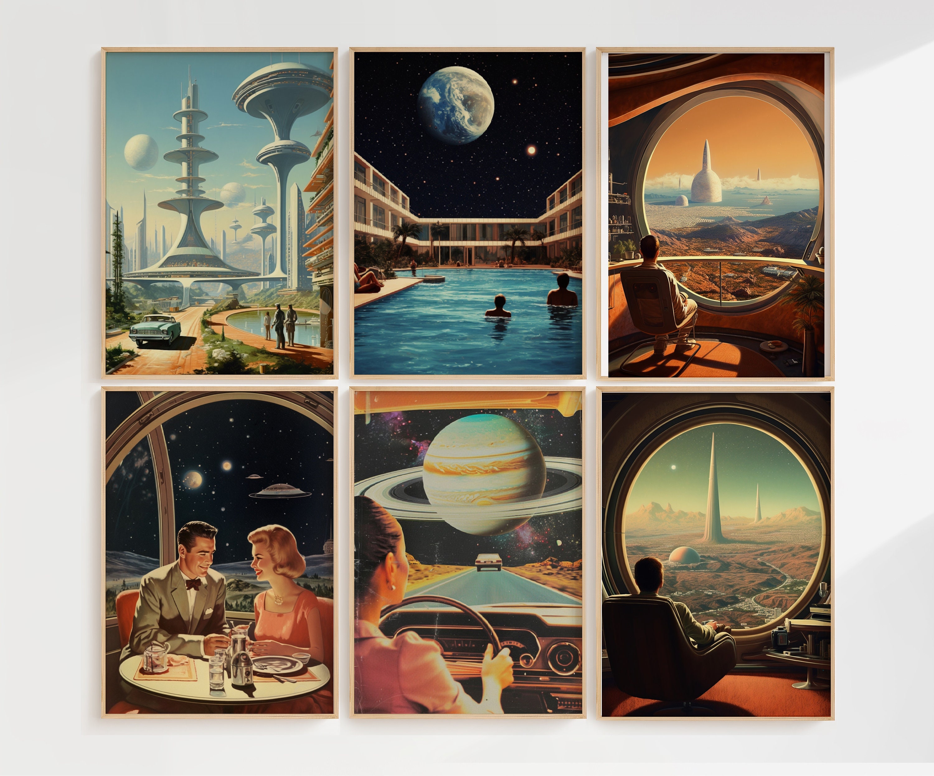 Retro Futurism Bundle | Vintage Futurism Posters Set of 25 | Sci-fi Art ...
