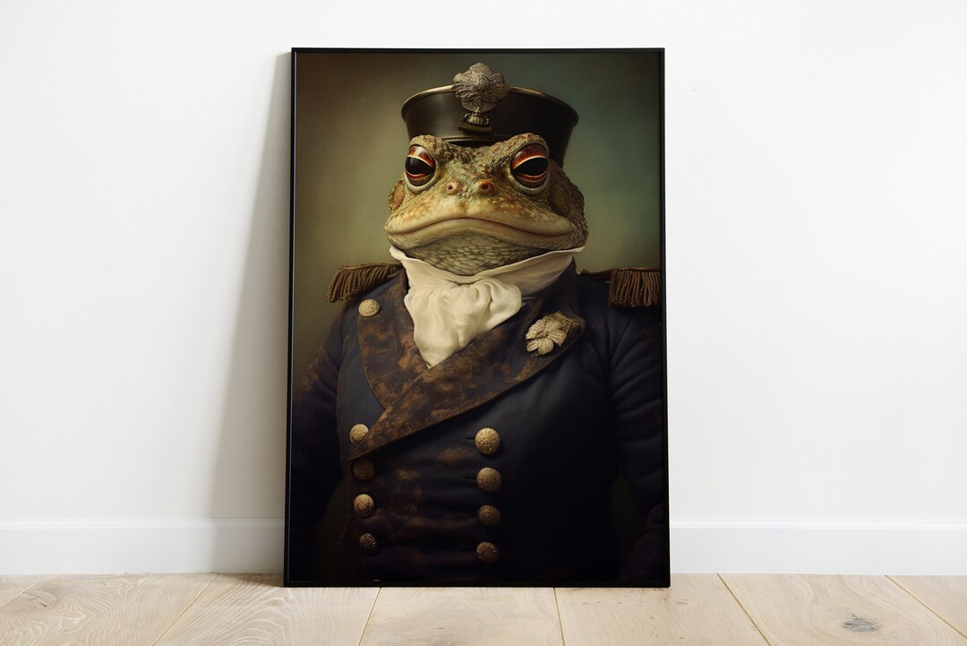Toad Victorian Portret, Toad Portrait, Frog Print PNG, Animal Wall Art ...