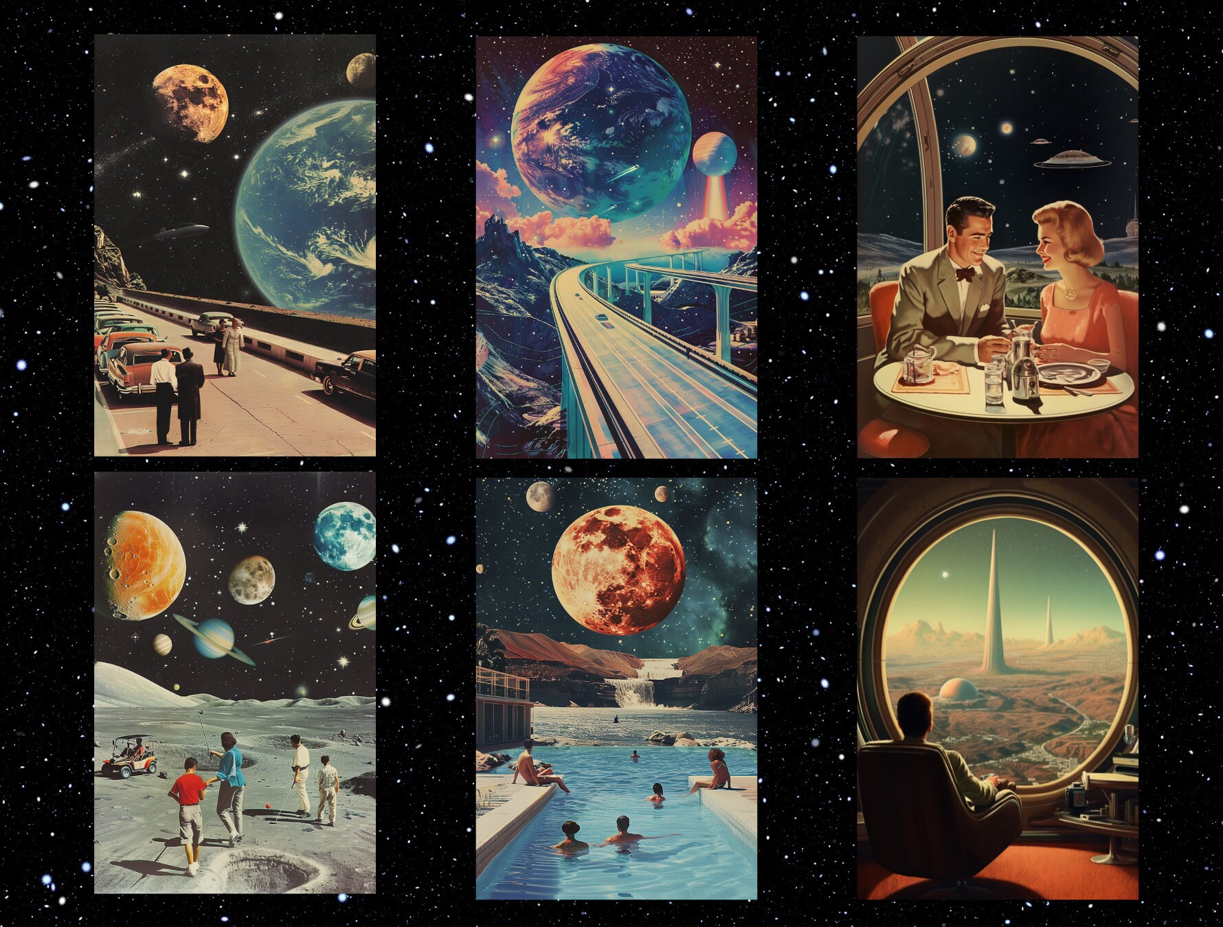 Retro Futurism Bundle Vintage Futurism Posters Set of 25 Sci-fi Art ...