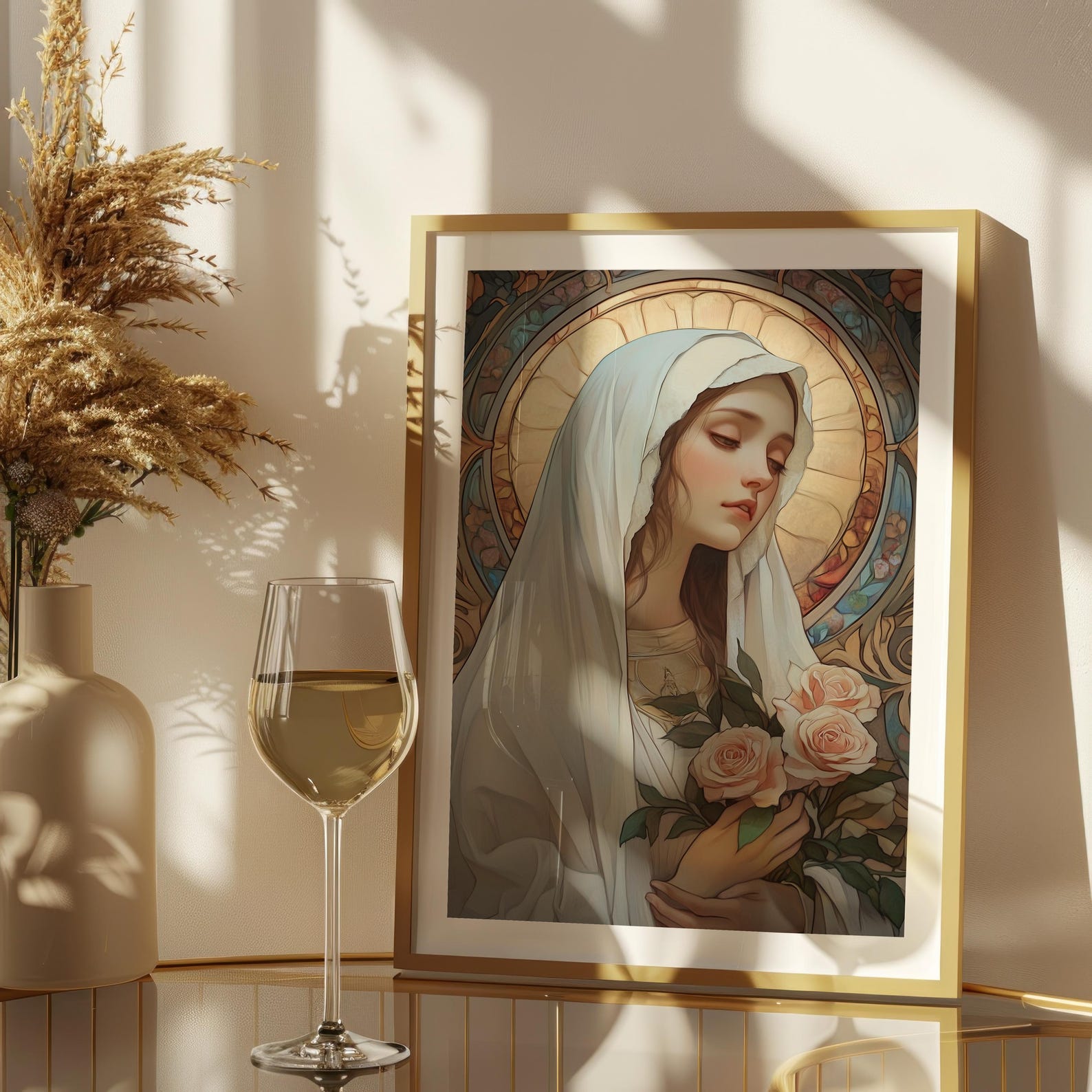 Mother Mary Printable | Modern Christian Art | Mother Mary Prints ...
